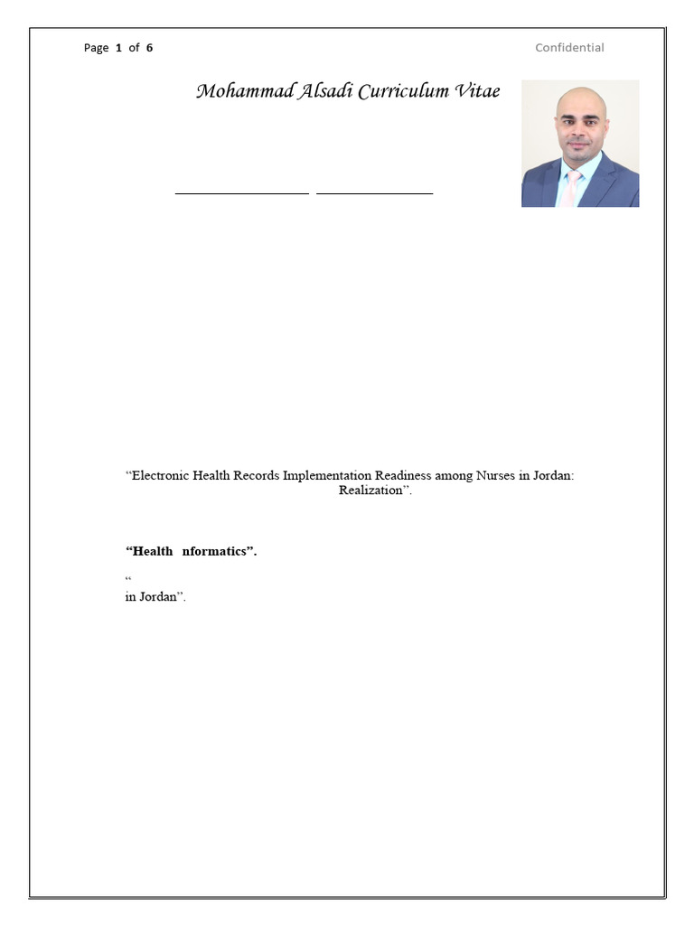 Mohammad Alsadi: Academic CV Overview | PDF | Health Informatics ...