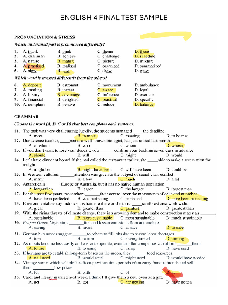 Final Test Sample | PDF