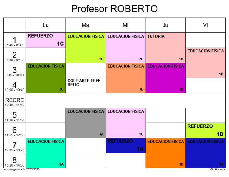 Horario Roberto | PDF