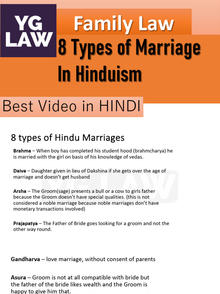 8 Types of Hindu Marriages Explained | PDF