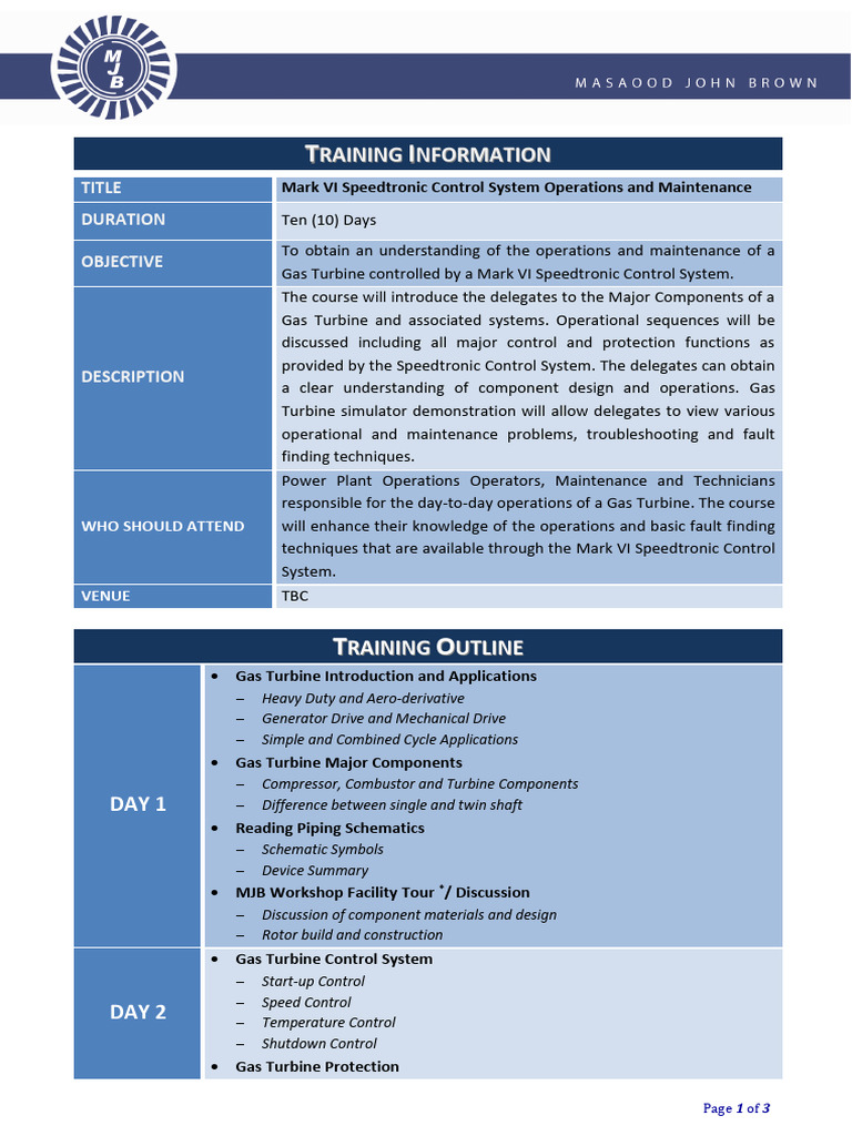 Mark VI Speedtronic Control System Operations and Maintenance | PDF ...