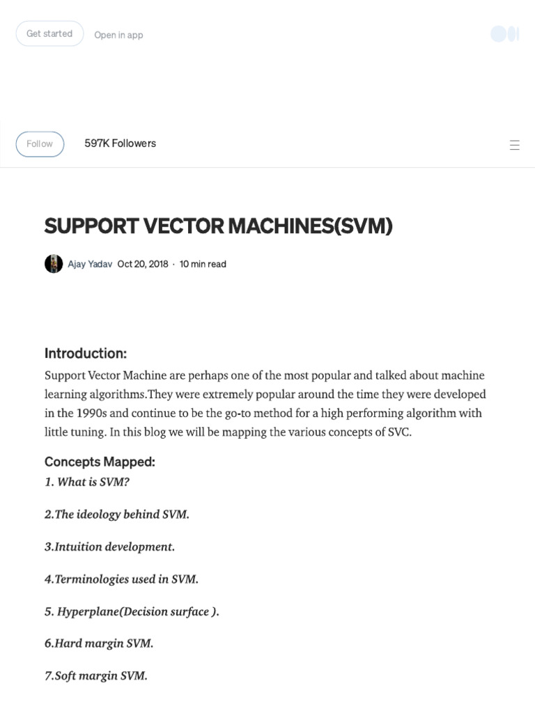 SUPPORT VECTOR MACHINES (SVM) Introduction | PDF