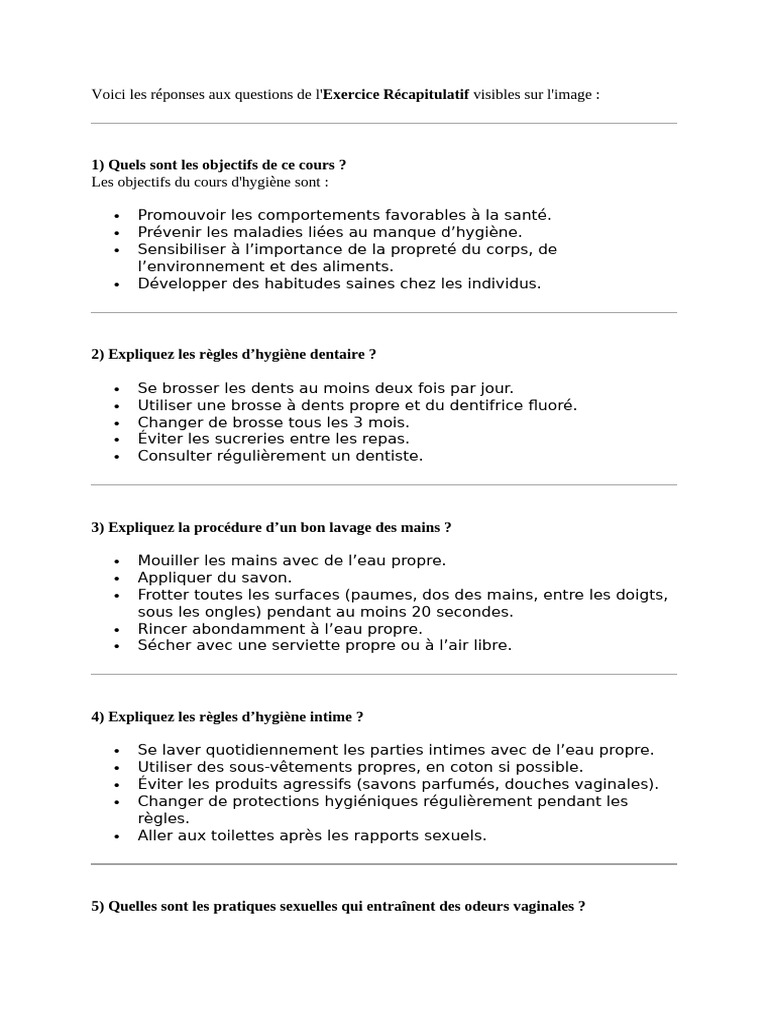 Guide complet sur l'hygiène et la santé | PDF | Hygiène