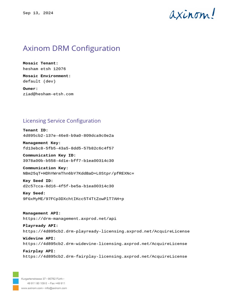 Axinom DRM Configuration | PDF | Software Companies Of The United ...