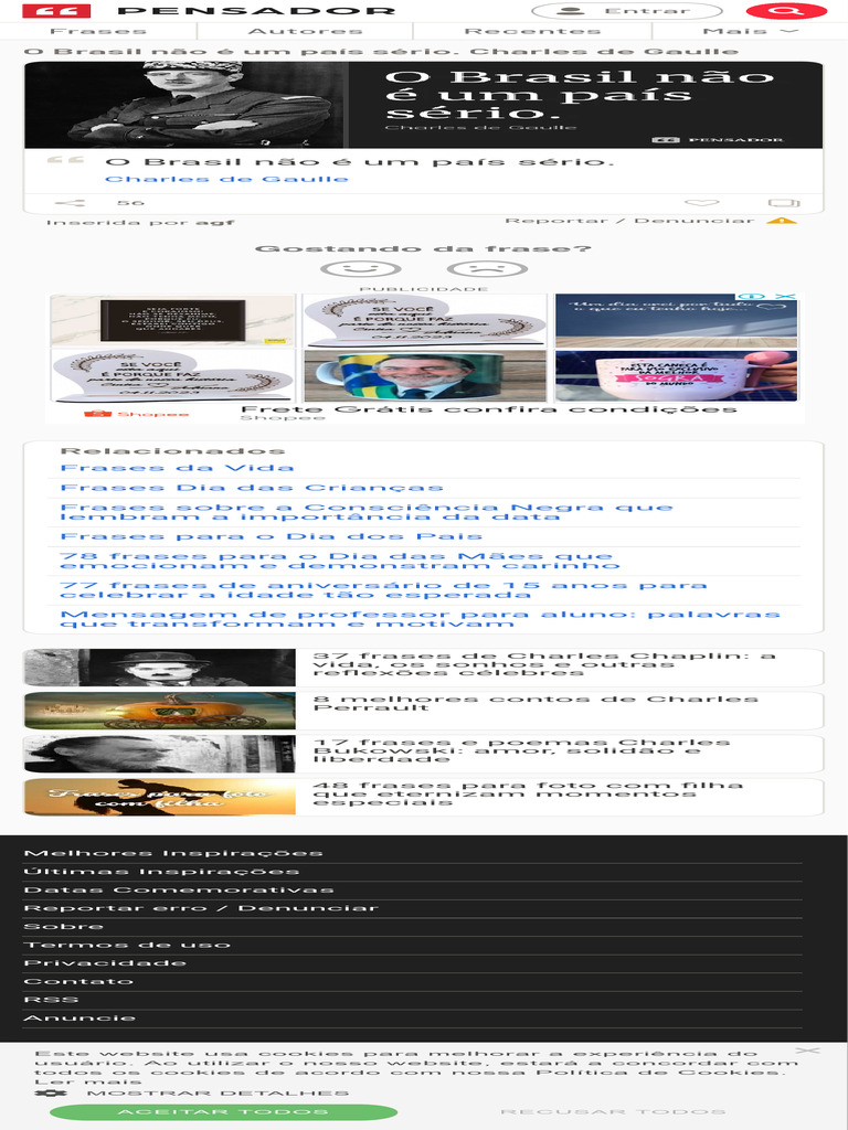 O Brasil Não É Um País Sério. Charles de Gaulle - Pensador | PDF