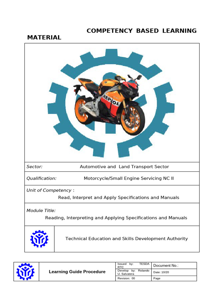 Motorcycle Servicing Manual Module | PDF | Brake | Anti Lock Braking System