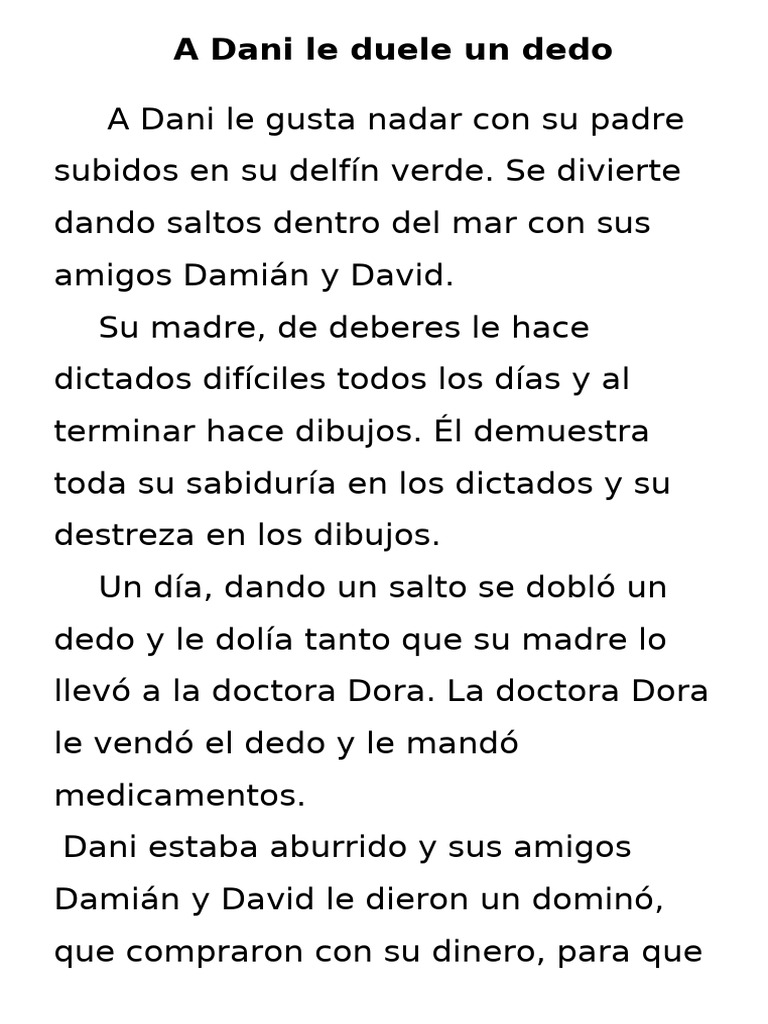 A Dani Le Duele Un Dedo | PDF