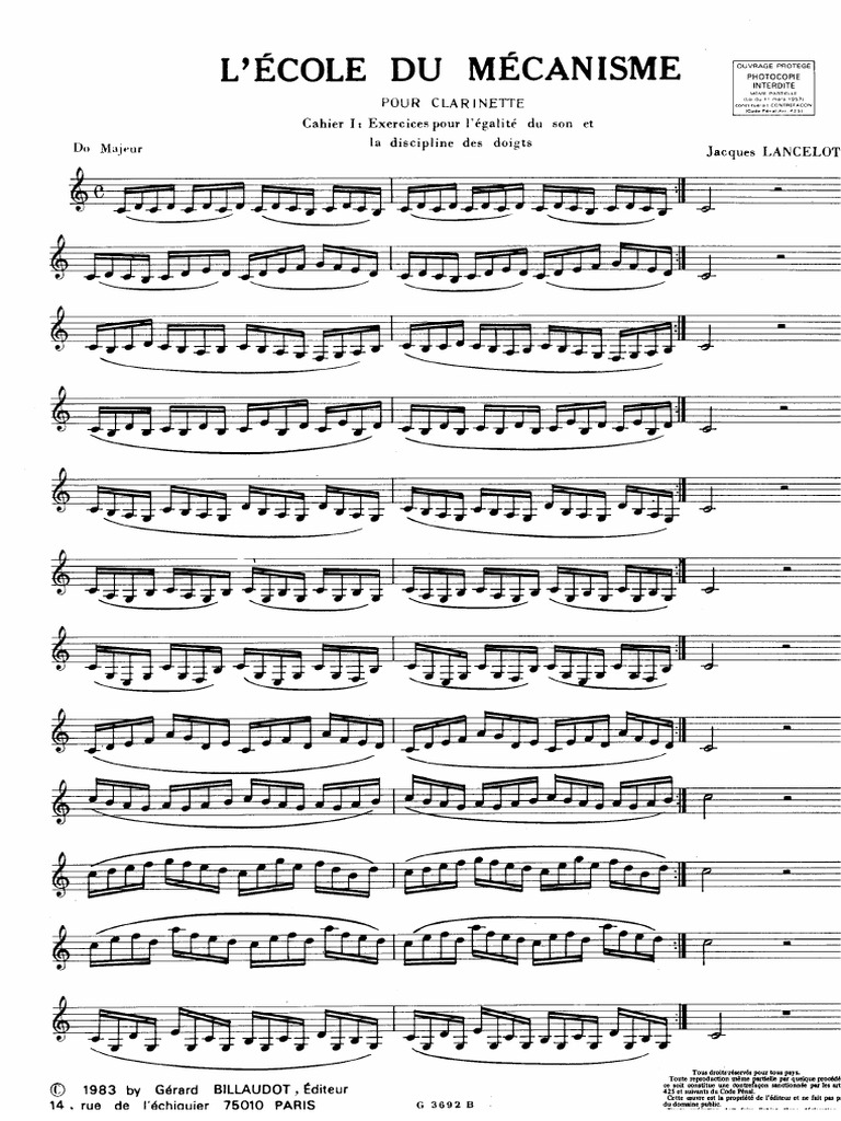 Libro Clarinetto L'ècolè Du Mècanisme | PDF