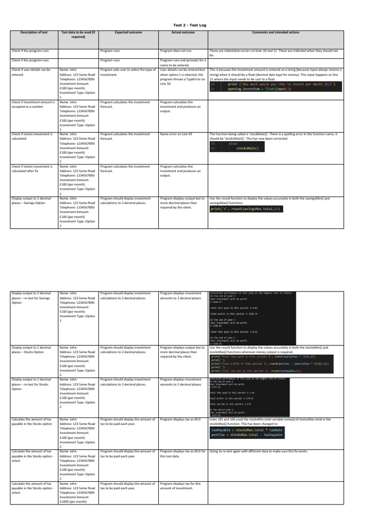 Task 2 - Test - Log - RBSX - Complete | PDF | Investing | Significant ...