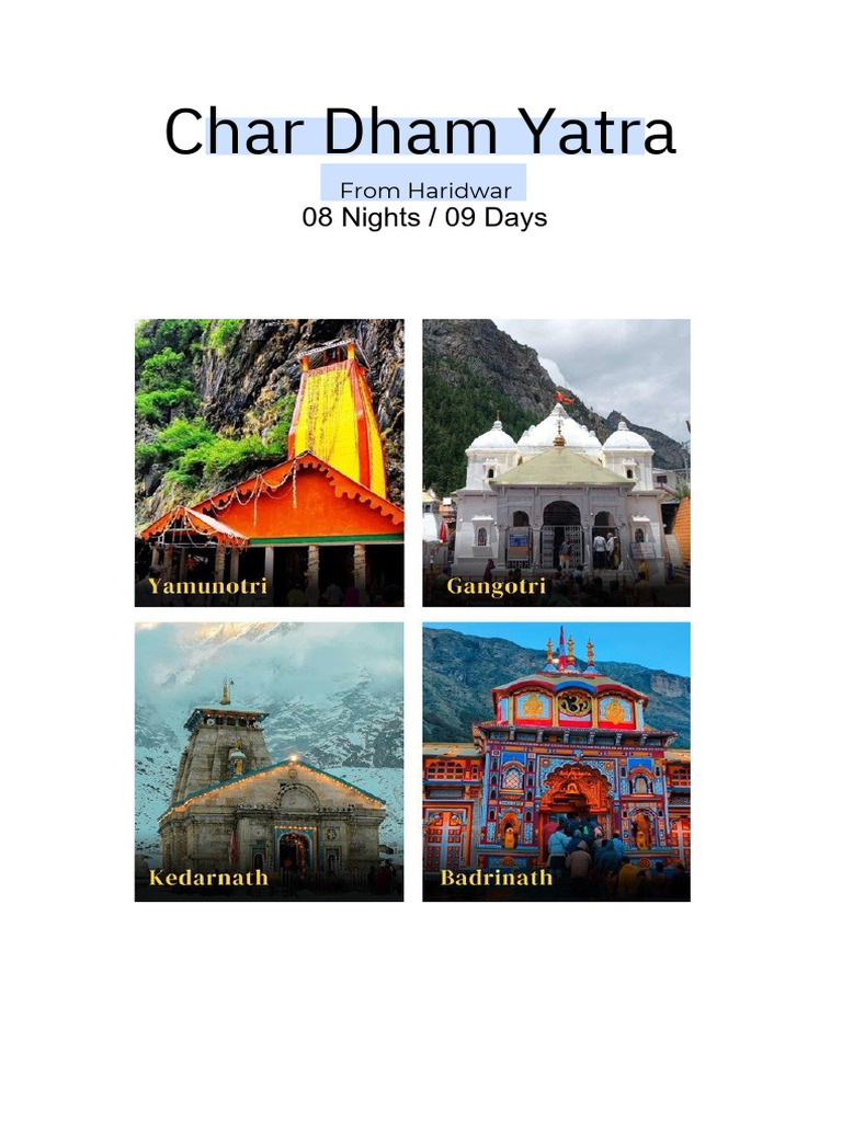 Char Dham Yatra Tour Package Details | PDF