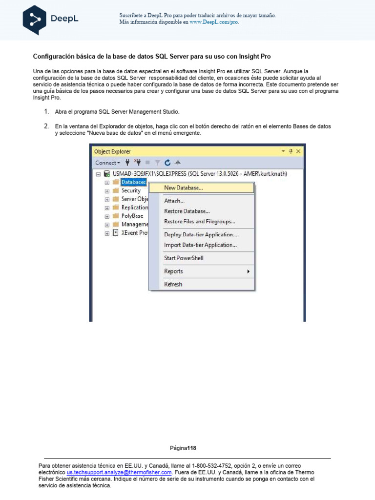 Basic Setup For SQL Server Database For Use With Insight Pro Es | PDF | Servidor SQL de ...