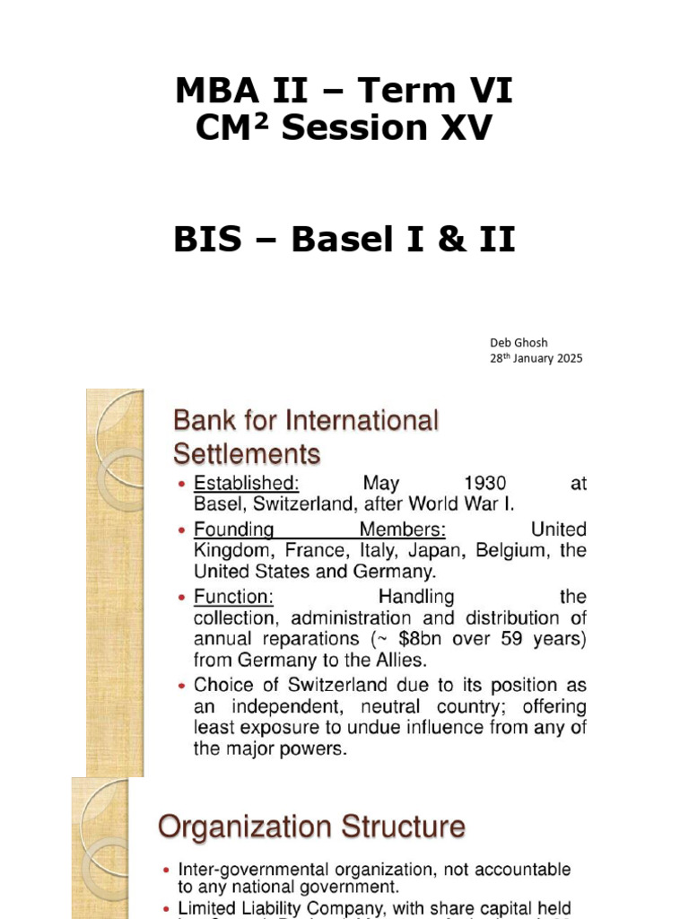 BIS and Basel I & II | PDF
