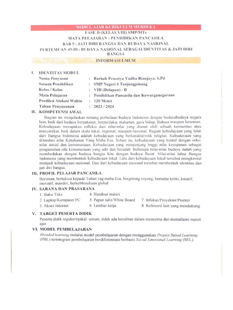 Modul Kls 8 Bab 5 | PDF