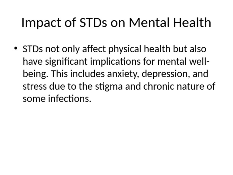 STD Topic Impact of STDs On Mental Health | PDF