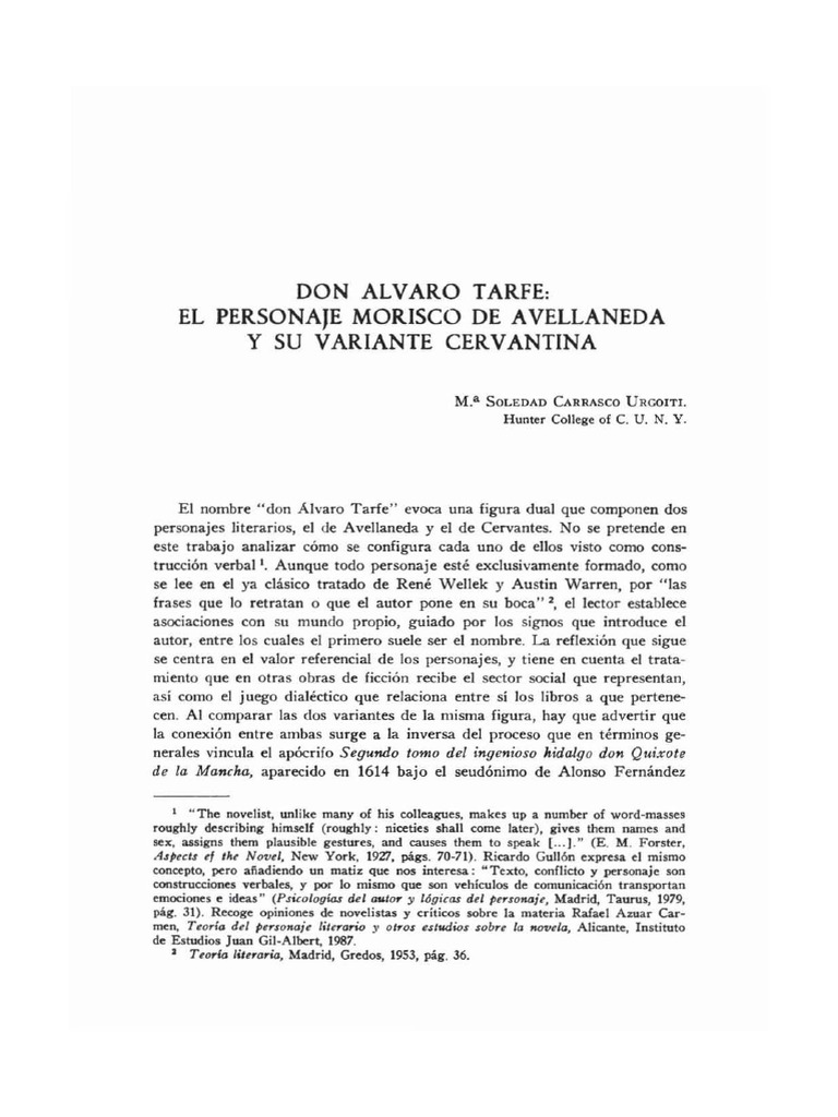 Don Alvaro de Tarfe | PDF | Don Quijote | Miguel De Cervantes