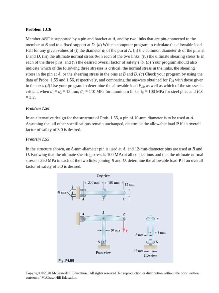 Allowable Load Calculation for Member ABC | PDF