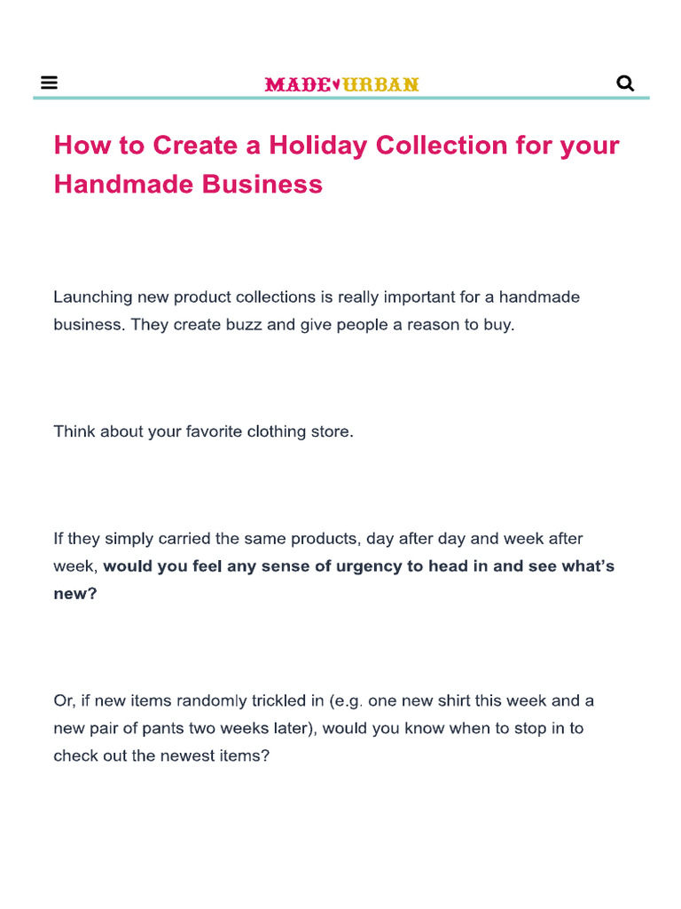 How To Create A Holiday Collection | PDF