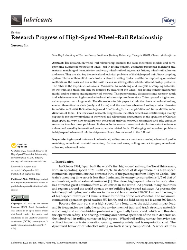 High-Speed Wheel-Rail Relationship | PDF | Rail Transport | Wear