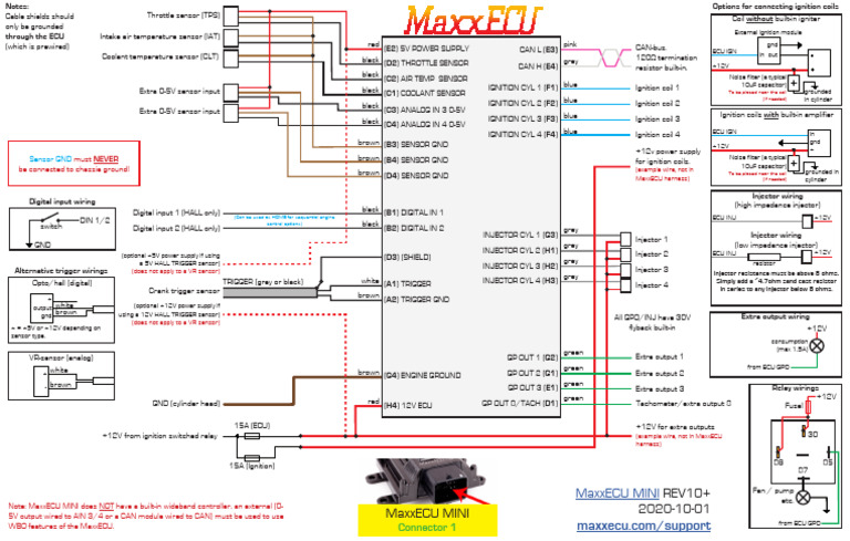 Maxxecu Mini (Rev10+) - Wiring-En | PDF | Throttle | Ignition System