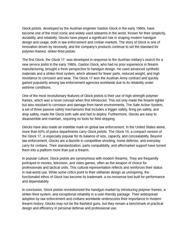 Glock Pistols - A Revolution in Modern Handguns | PDF | Handgun ...