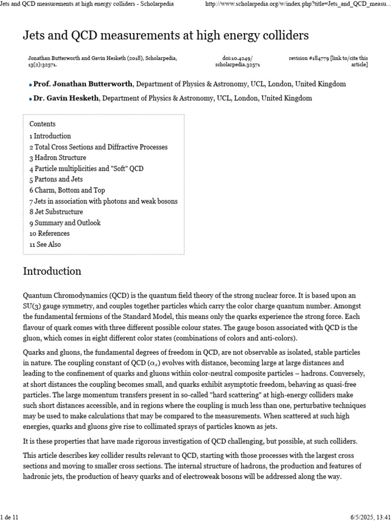 Jets and QCD Measurements at High Energy CollidERS | PDF | Quantum ...