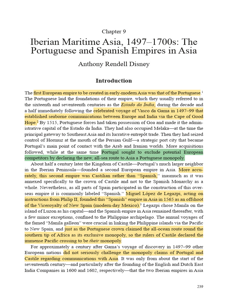 Iberian Maritime Asia, 1497-1700s-The Portugese and Spanish Empires in ...