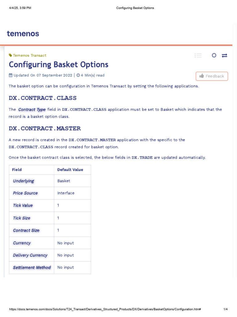 Configuring Basket Options | PDF | Option (Finance) | Currency