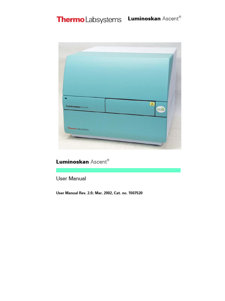 Luminoskan Ascent User Manual Guide | PDF | Electrical Connector