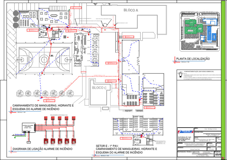 Prancha 05 - SISTEMA DE HIDRANTE, CAMINHAMENTO DE MANGUEIRAS E ALARME DE INCÊNDIO | PDF