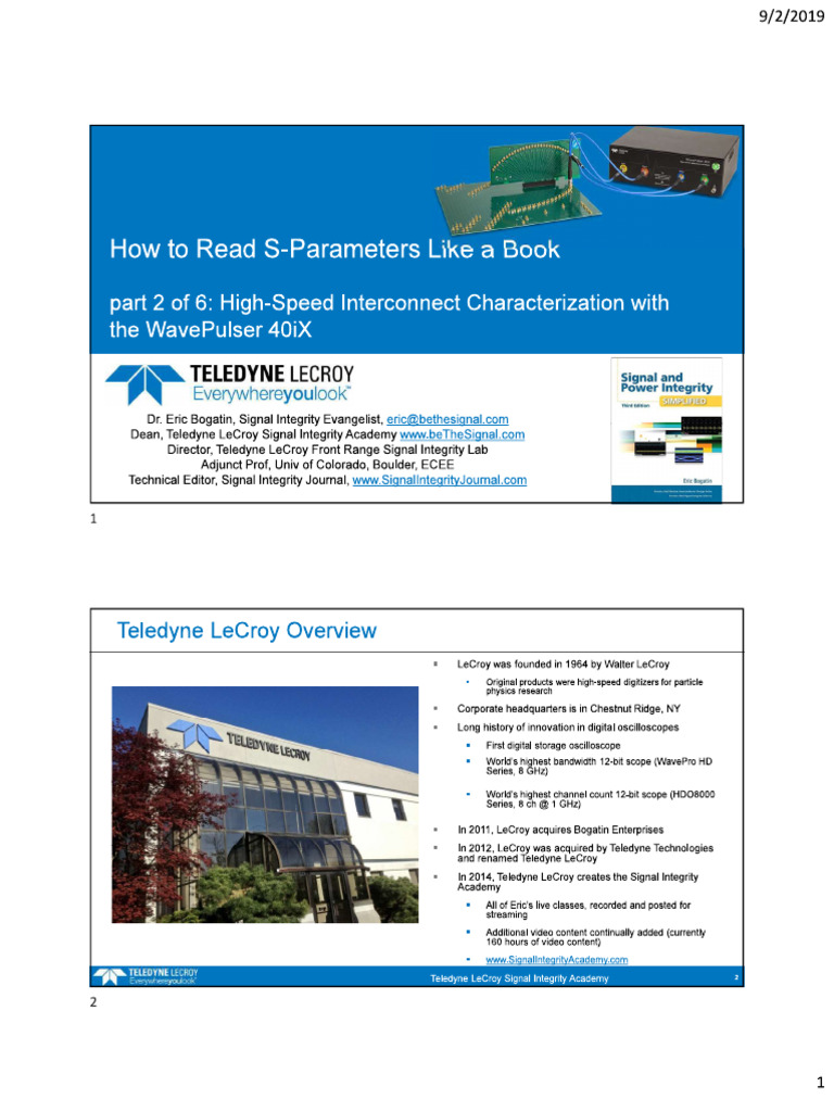 Lecroy Interconnect Effects On S Parameters | PDF