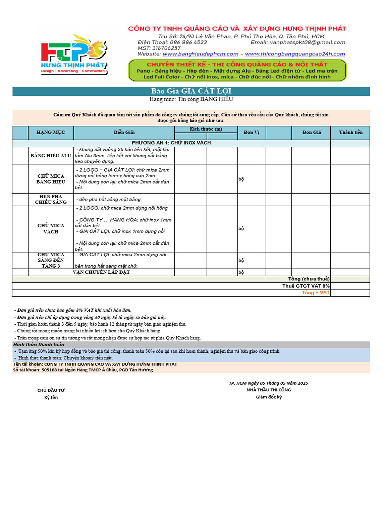 Bao Gia Gia Cat Loi Inox 5.5.25 | PDF