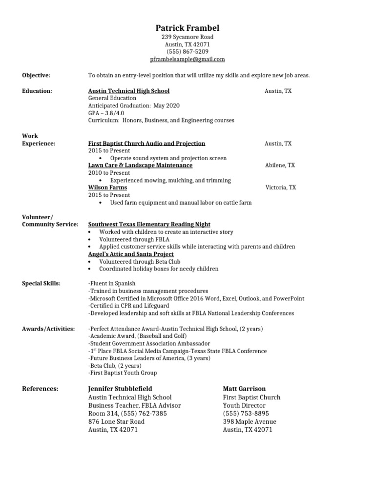 Sample_High_School_Resume | PDF