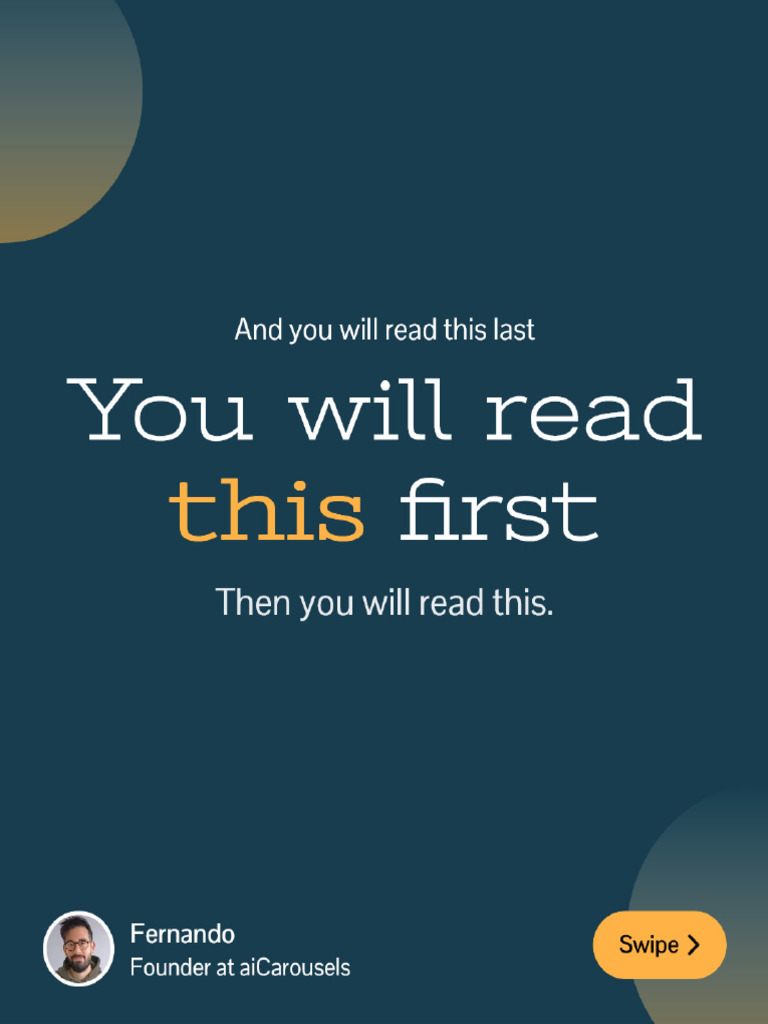 You Will Read This First | PDF