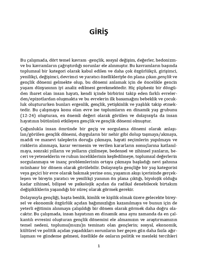 Genclik Degerler Ve Hedonizm PDF | PDF