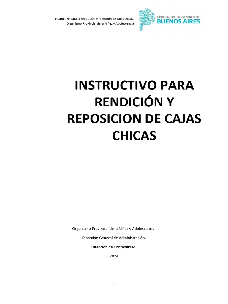 INSTRUCTIVO PARA RENDICIÓN Y REPOSICION DE CAJAS CHICAS (2) | PDF ...