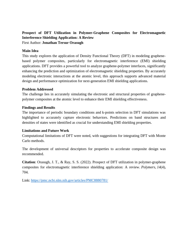 Prospect of DFT Utilization in Polymer | PDF | Density Functional ...