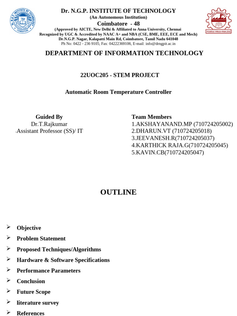 Automatic Room Temperature Controller | PDF | Microcontroller | Computer Engineering