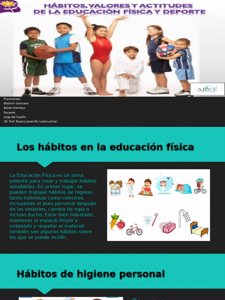 Habitos y Valores de La Educ. Fis. | PDF | Higiene | Educación Física
