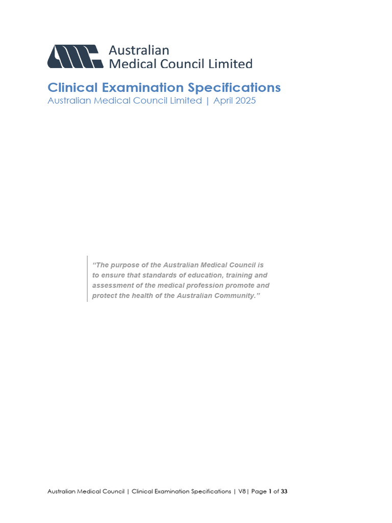2025-04-09-Clinical-Exam-Spec-V8 (1) | PDF | Physical Examination ...