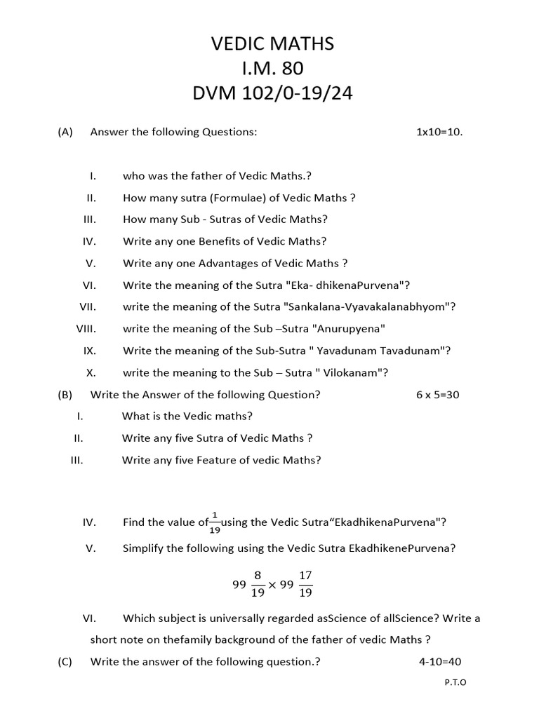 Vedic Maths 102 | PDF