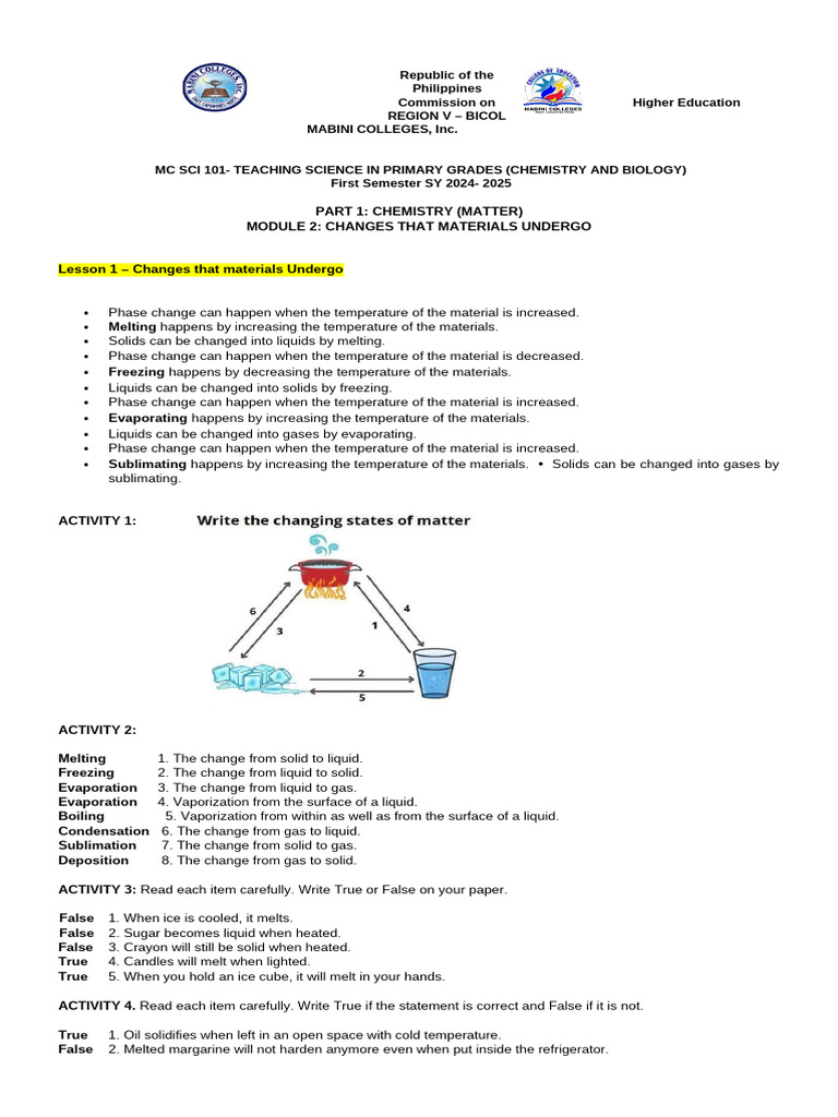 Lorince Dela Cruz - MODULE 2 - ACTIVITY (MIDTERM PROJECT) MSCI | PDF | Filtration | Mixture