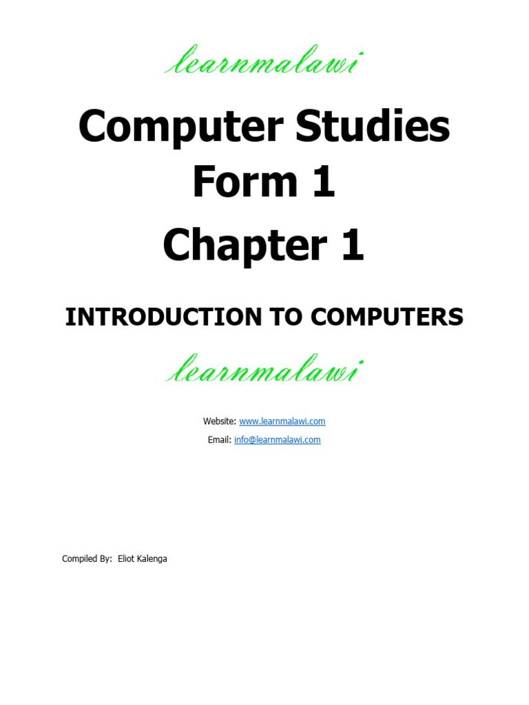 Computer ( F1-4) Malawi | PDF | Random Access Memory | Operating System