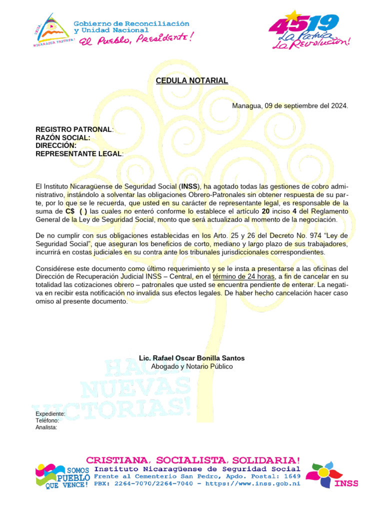 Cedula Notarial 2024 | PDF
