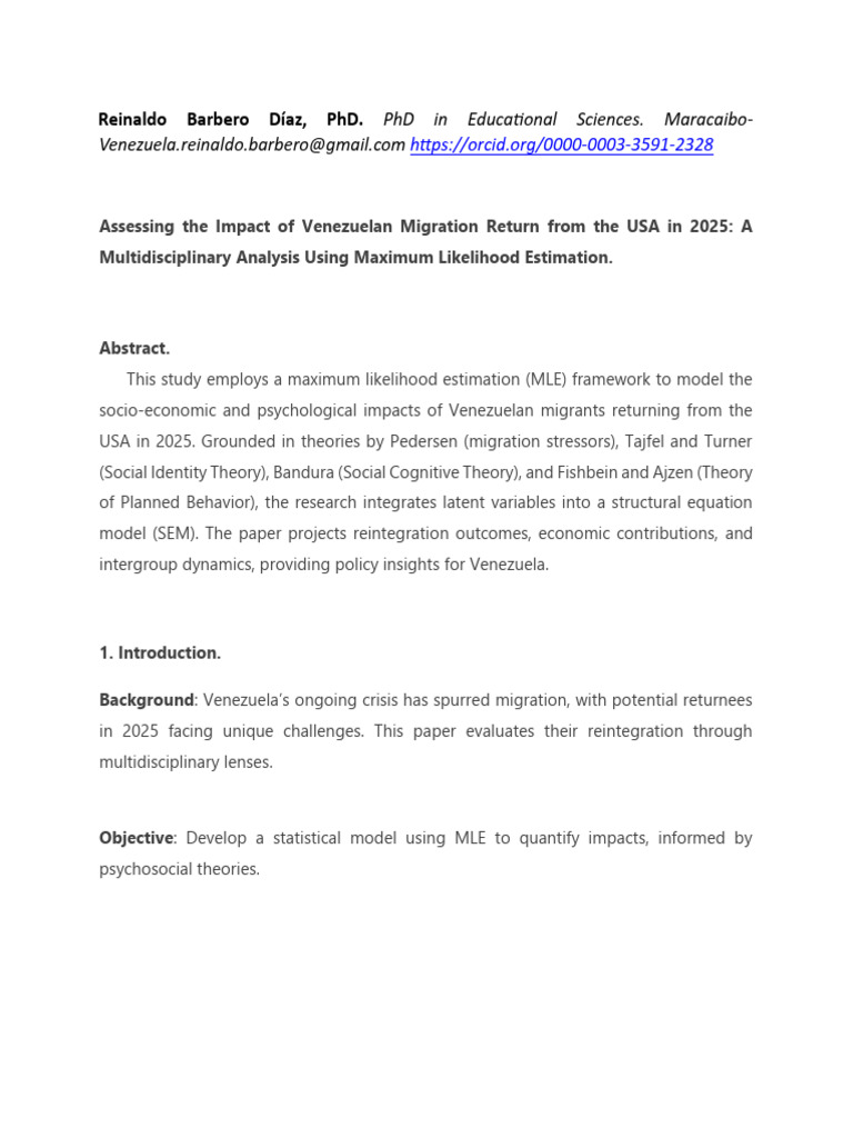 Assessing The Impact of Venezuelan Migration Return From The USA in ...