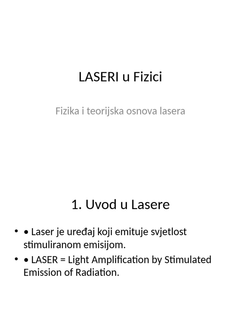 Laseri u Fizici | PDF