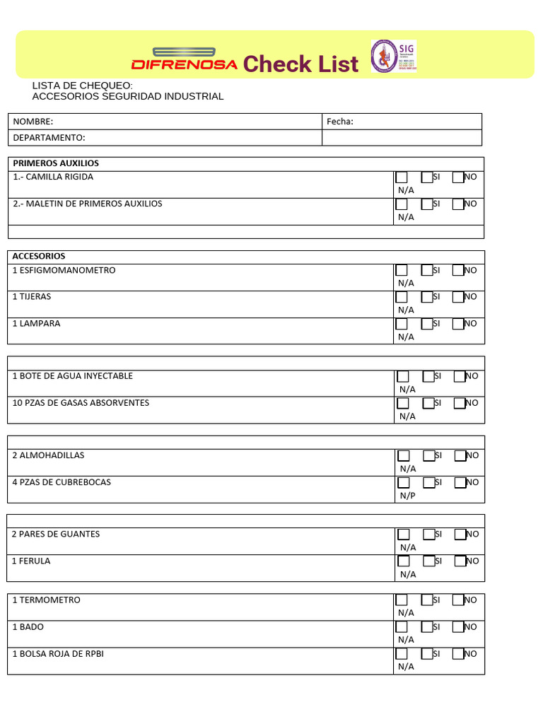 Modelo de Check List | PDF