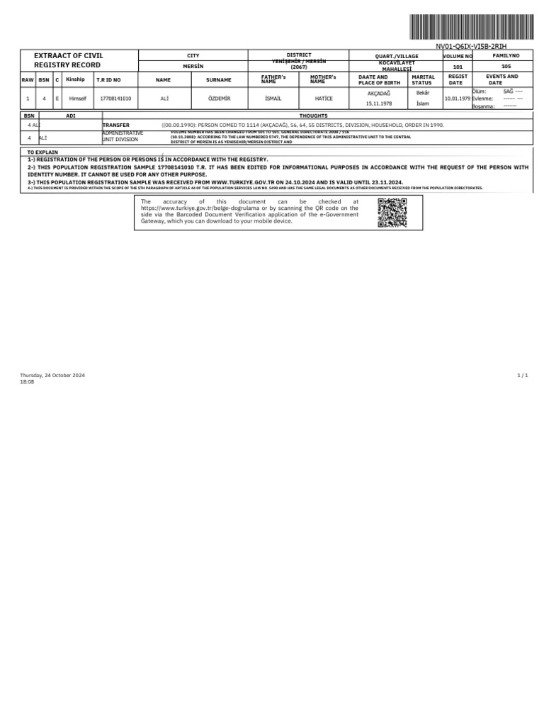 Nufus Kayit Ornegi PDF | PDF | Access Control | Authentication