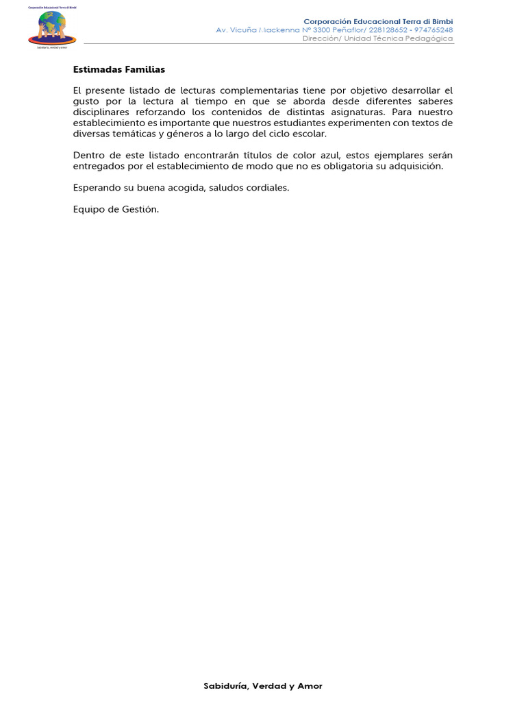 Lecturas Complementarias 2025 | PDF