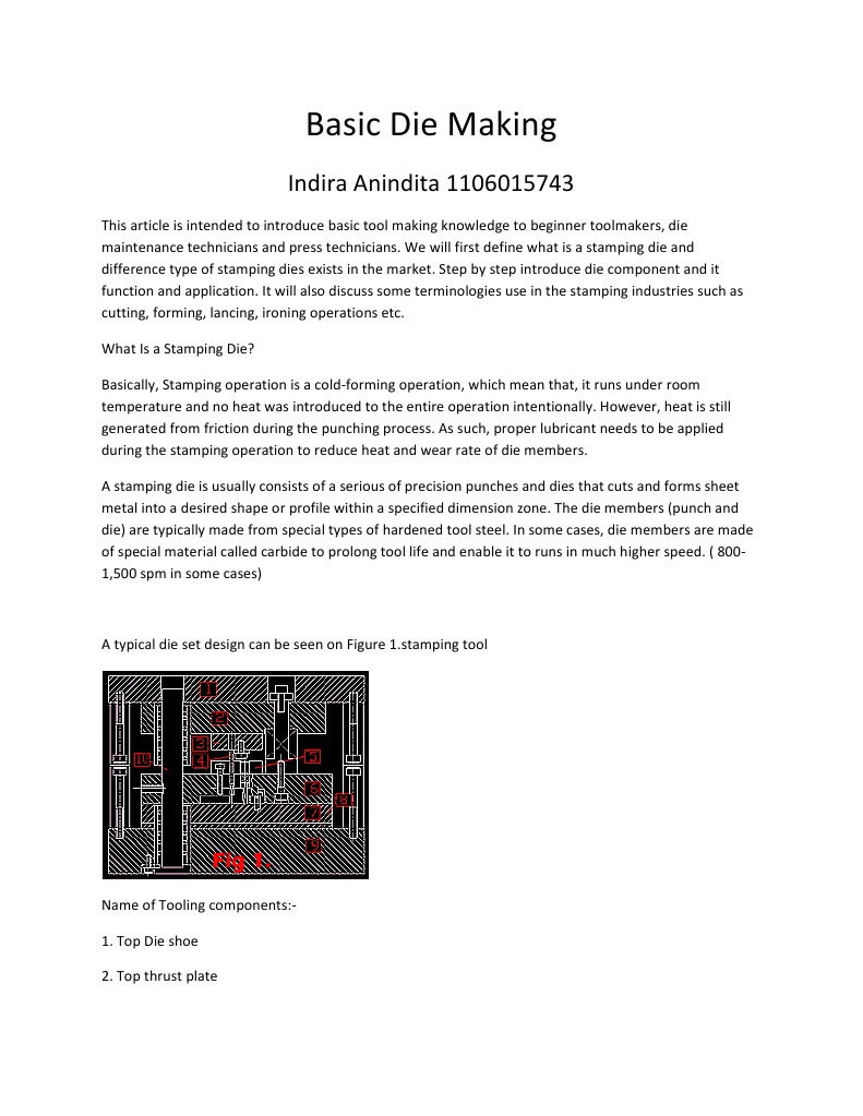 Basic Die Making: Indira Anindita 1106015743 | PDF | Metalworking ...