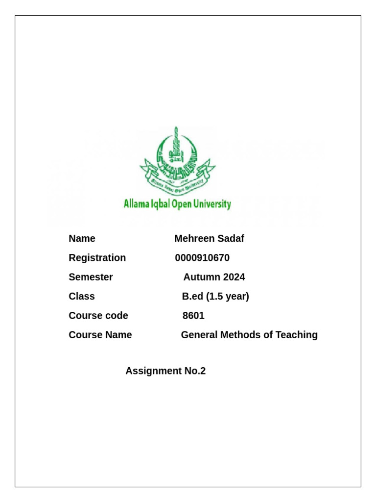 Mehreen Sadaf Assignment 28601 | PDF | Learning | Critical Thinking
